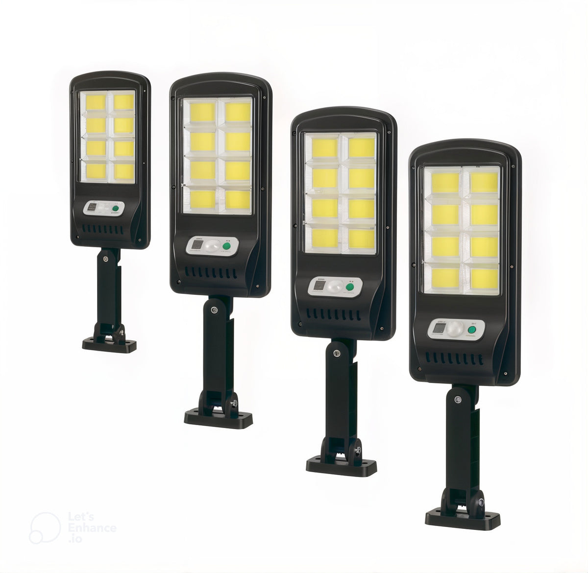 Set 4x Lampi Solare, Jortan, 100W - 8 Celule cu LED-uri COB, Telecoman ...