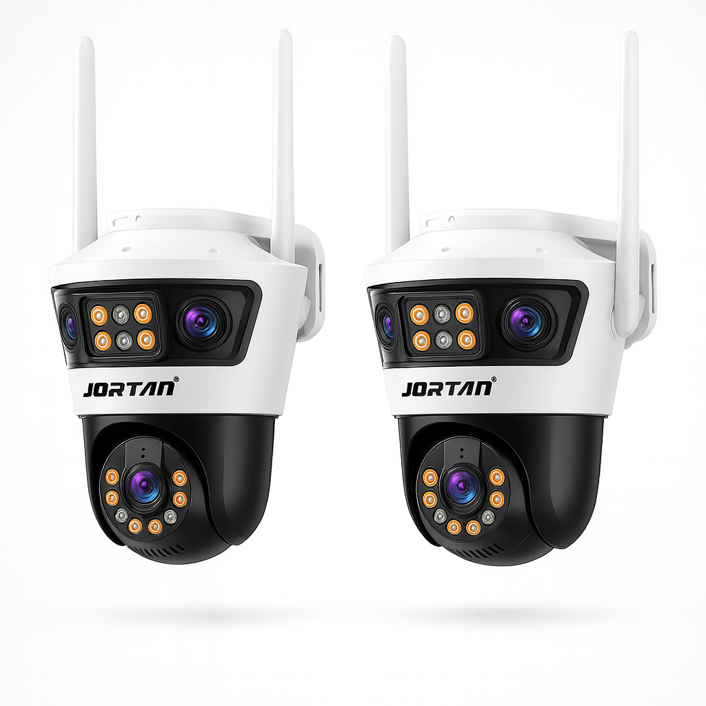 SET 2X Camere de Supraveghere Jortan Tri-Lens, 9MP, WiFi/LAN, Night Vi ...